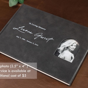 Funeral Guest Book With Photo Cover (black - Design 3) - Remembrance or ...