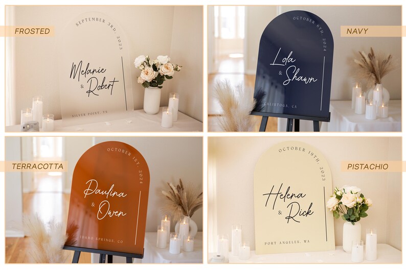Personalized Arched Acrylic Wedding Welcome Sign (design 3 ...