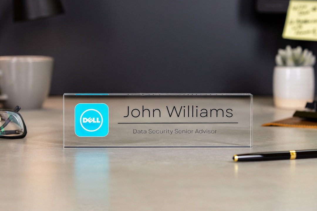 Acrylic Desk Block With Logo 10x2.75 Executive CEO Plaque, New Job ...