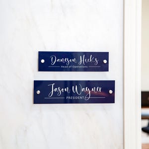 Wall Sign Name Plate - 2 Sizes Personalized Door Office Sign, Executive ...