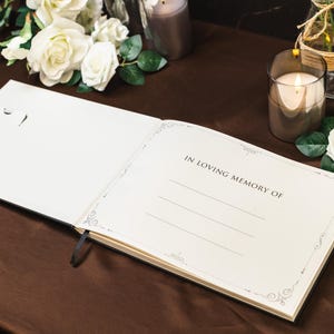 Funeral Guest Book With Photo Cover (black - Design 3) - Remembrance or ...