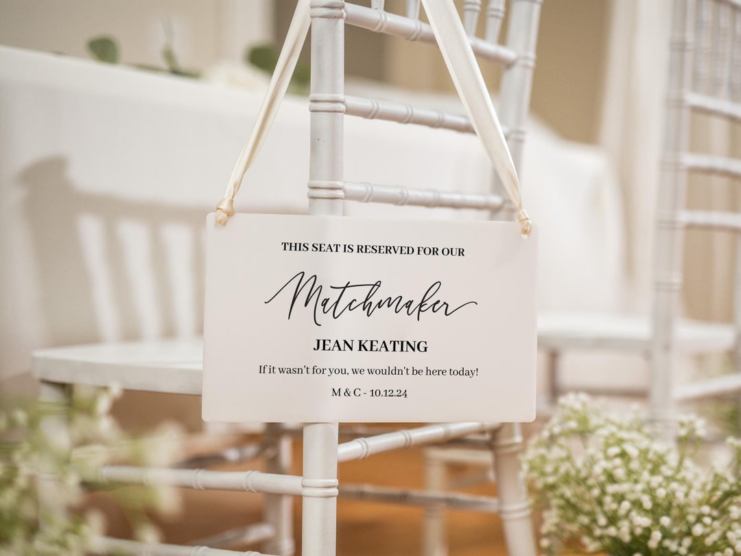 Wedding Hanging Acrylic Sign With Ribbon (design 2) - 11.5x7" Sign ...