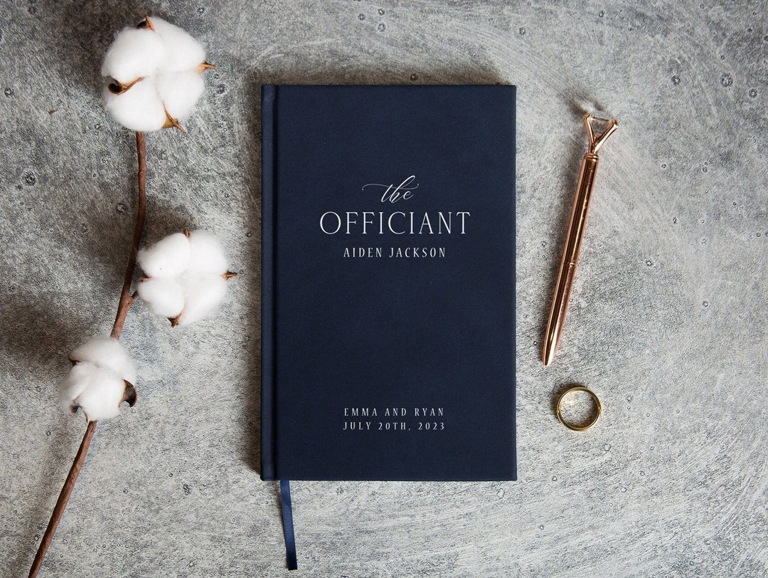 Personalized Officiant Lined Notebook - 5.25x8.25" Custom Luxury Hard ...