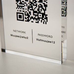 Acrylic Block QR Code Wifi Sign (design 2) - Custom Internet Sign ...