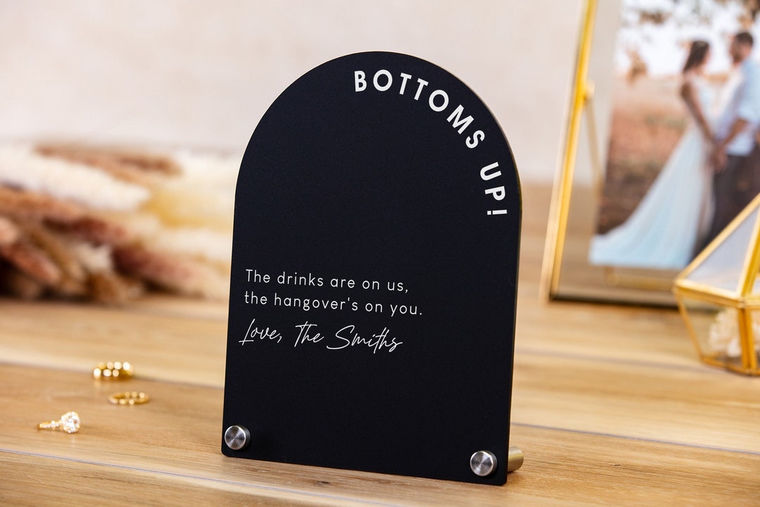 Arch Wedding Table Sign (design 2) - 6 X 7.5" Bar Custom Acrylic Signs ...