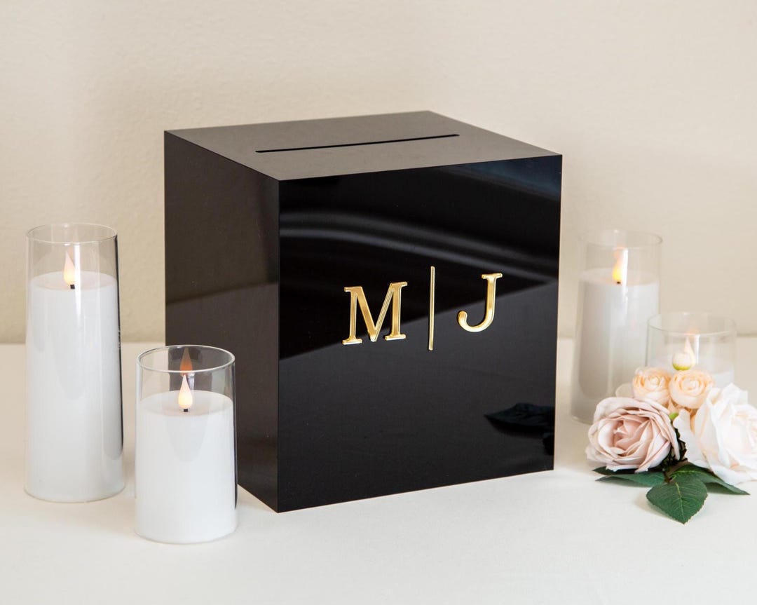 Acrylic Wedding Card Box - Custom Wedding Envelope Box With Lock ...