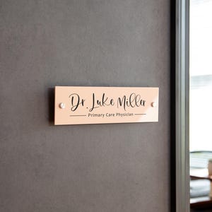 Wall Sign Name Plate - 2 Sizes Personalized Door Office Sign, Executive ...