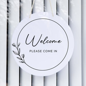 Round Hanging Acrylic Sign (in Session) W/ White Rope - Custom Signage ...