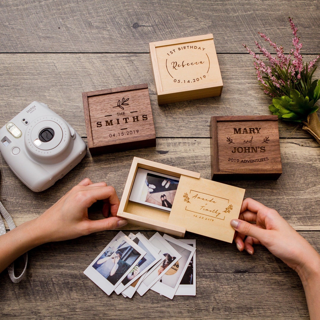 Instax Print Wood Box - Instax Mini Film Holder, Small Photos Prints ...