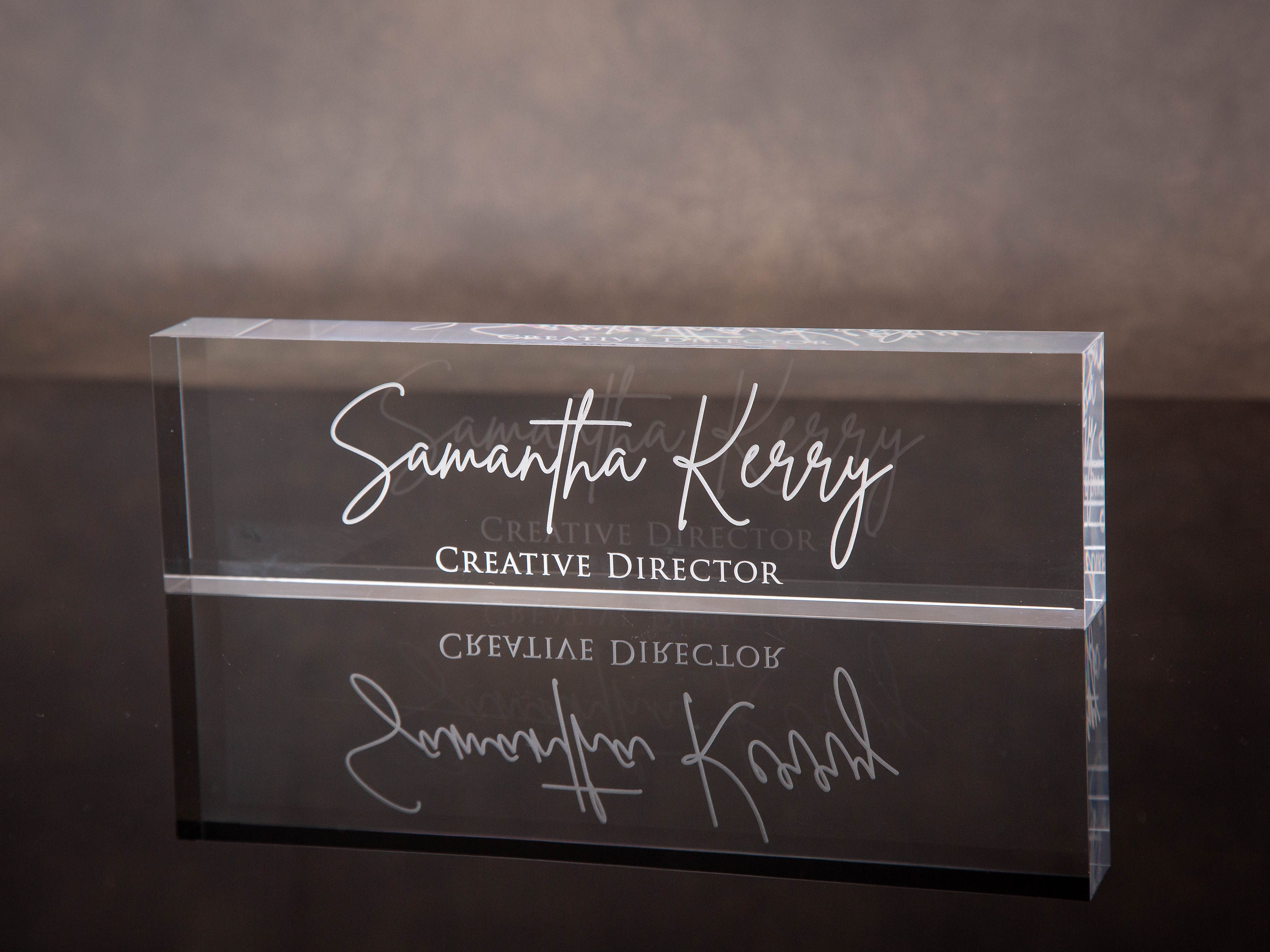 Engraved Desk Block Minimal Executive Desk CEO Sign Real - Etsy