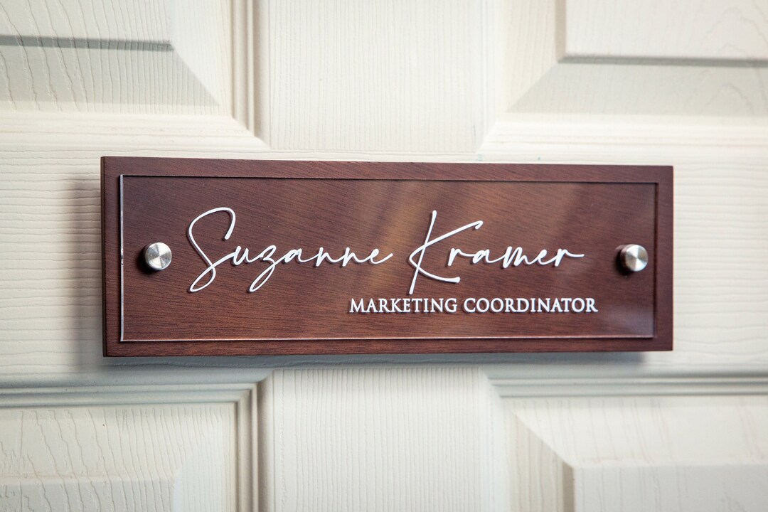 UV Printed Wood Acrylic Wall Sign Modern Name Title Display New ...