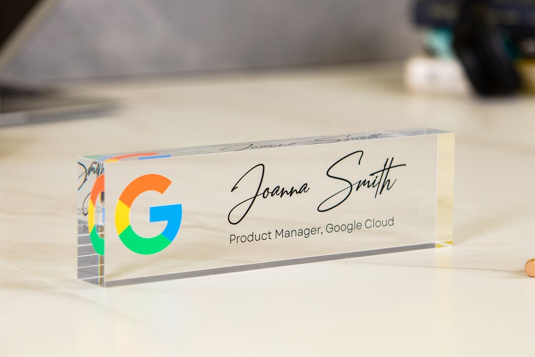 Acrylic Desk Block With Logo - 10x2.75 Executive CEO Plaque, New Job ...