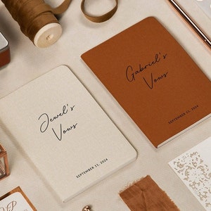 2 Slim Vow Books (design 4) - Soft Cover Wedding Ceremony Vow Booklets ...