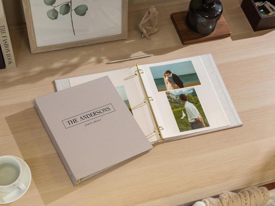 Self Stick Linen Photo Album Binder (design 3) - DIY Refillable Photo ...