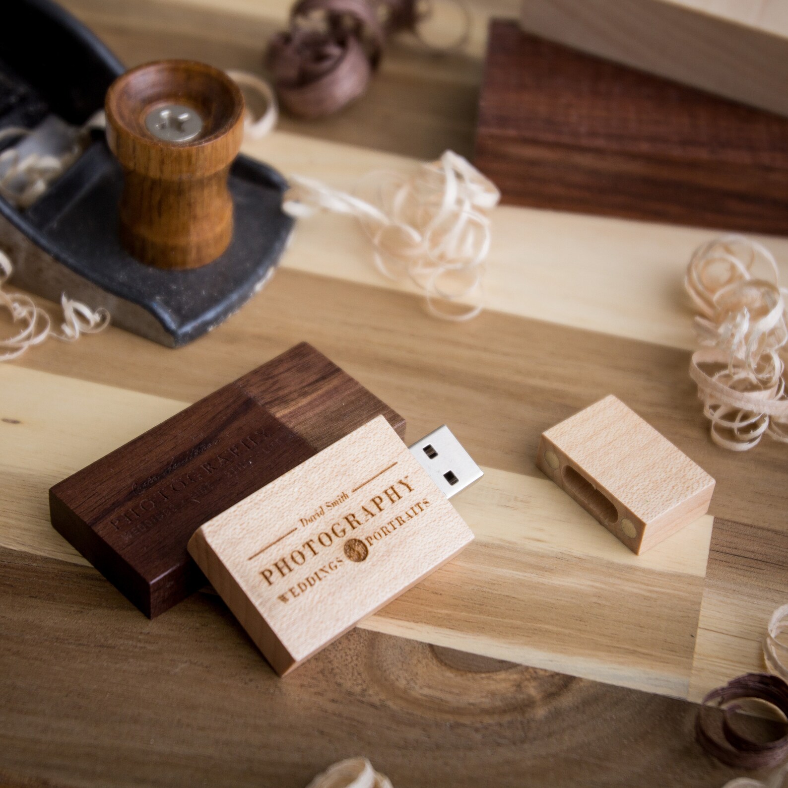 Thick Maple USB Flash Drive & Wood USB Box Set Custom | Etsy