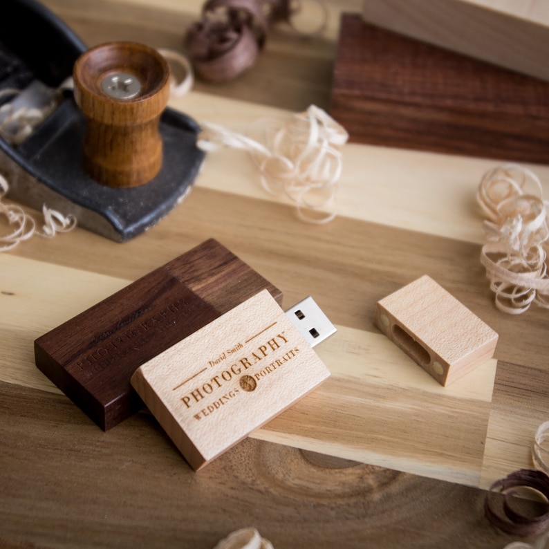 Thick Maple USB Flash Drive & Wood USB Box Set Custom | Etsy