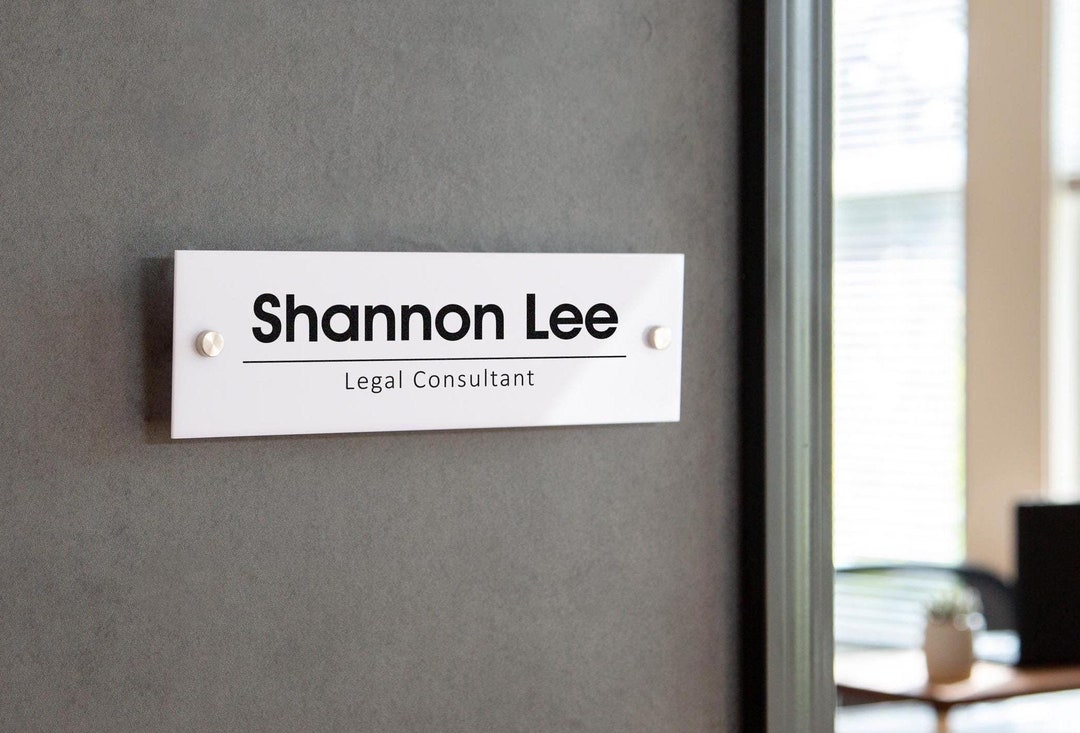 Wall Sign Name Plate - 2 Sizes Office Sign, Executive CEO Sign, New Job ...