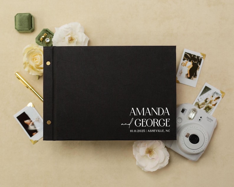 Luxe Photo Guest Book (D4) - 11.5 X 8.5 Custom Wedding Instax Polaroid ...