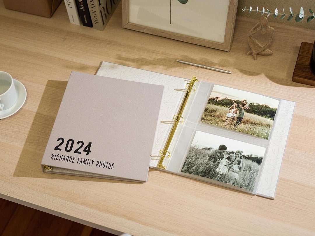 Slip-in Linen Photo Album Binder W/ 20 Sheets design 2 DIY Refillable ...