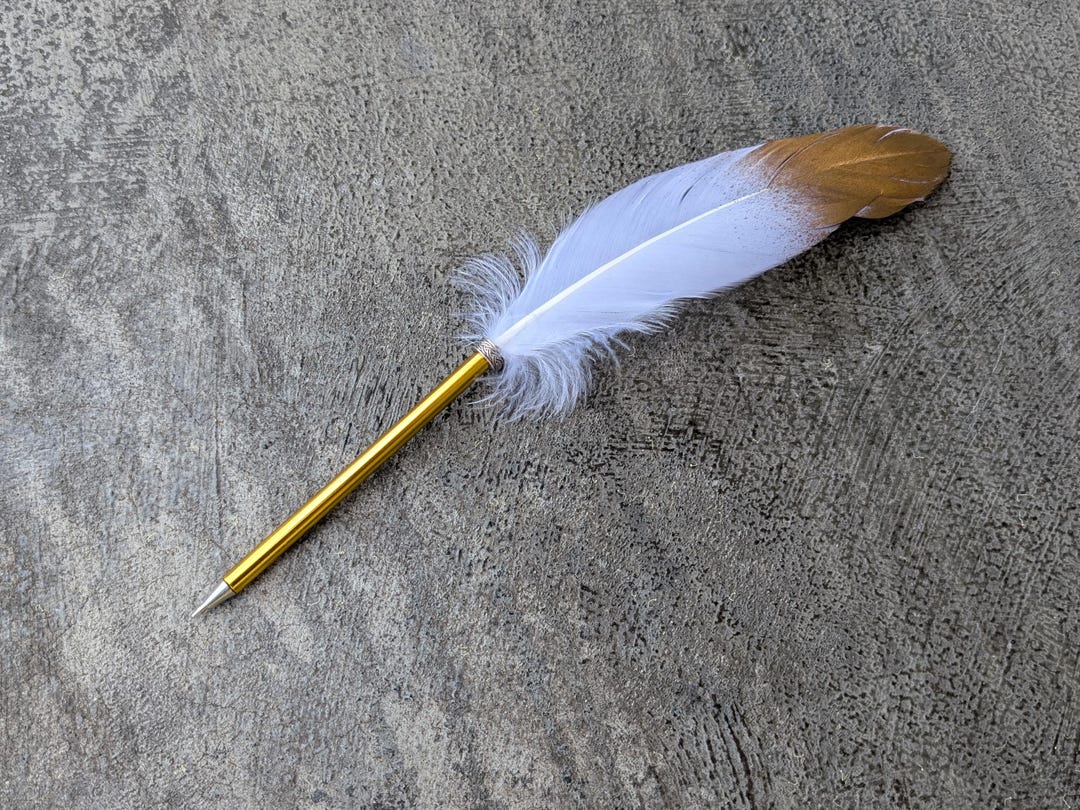 Gold Feather Ballpoint Pen - for Special Occasions, Wedding, Notes ...