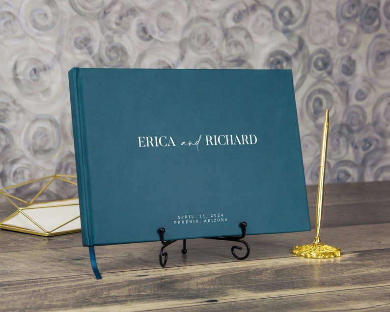 Personalized Guest Book F2 - 11.5 X 8.5 Custom Wedding Guestbook ...