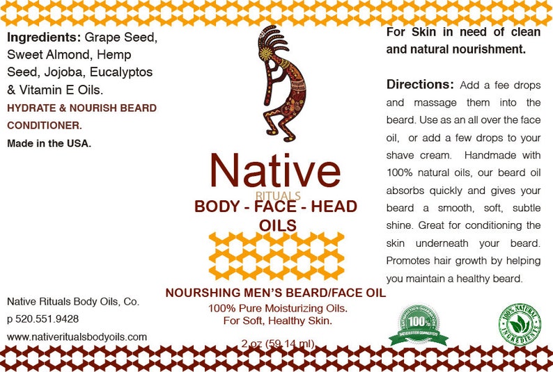 Native Rituals Nourishing Men’s Beard/face Oil. 2oz - Etsy