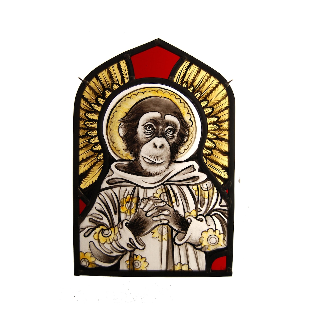 Stained Glass Monkey, Angel Monkey, Chimpanzee, Chimp - Etsy