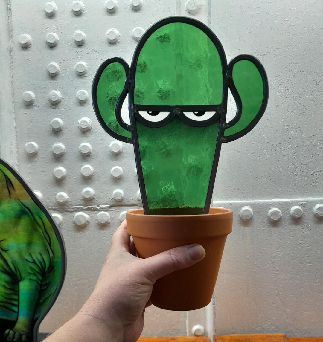 Stained Glass Grumpy Cactus - Etsy