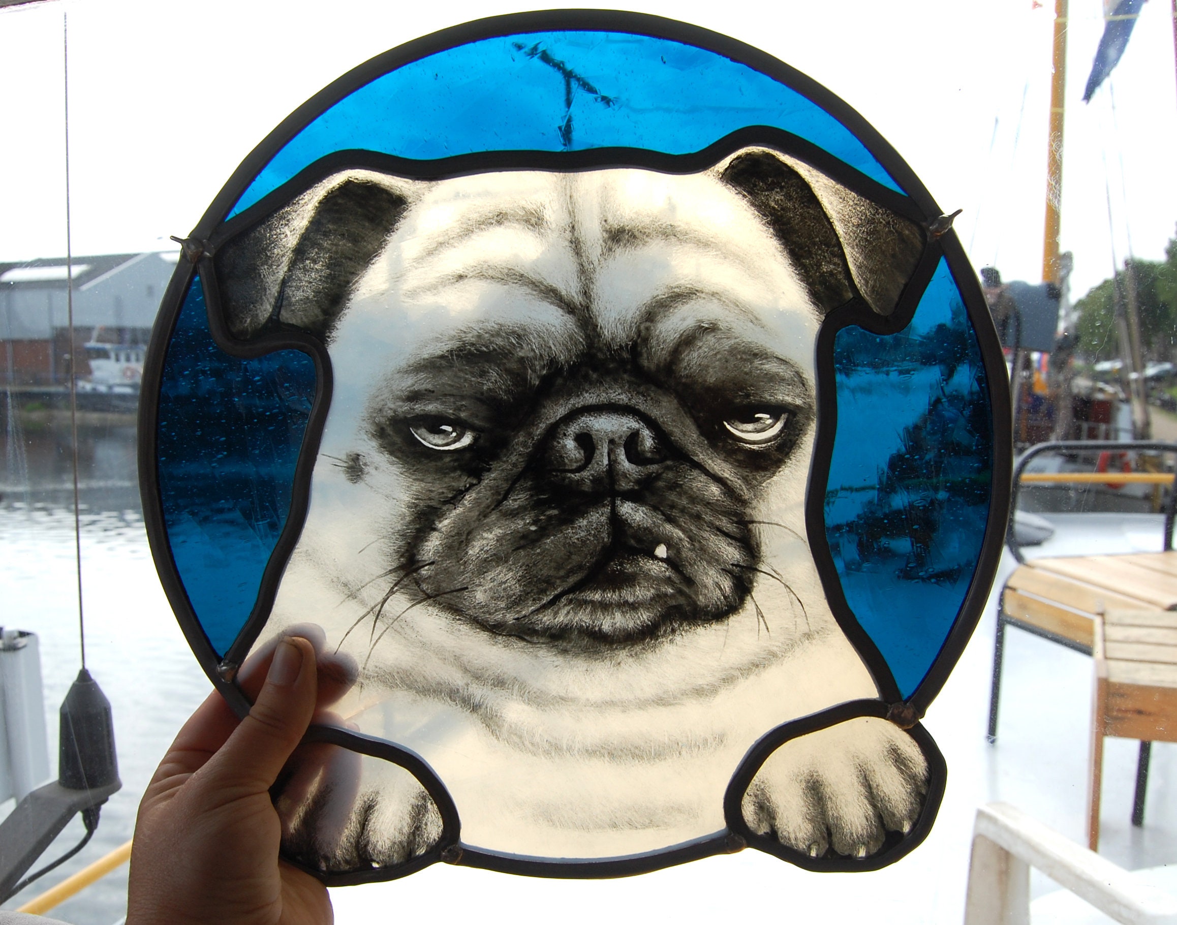 Stained Glass Pug Pug Art Pug Portrait Puglover Gift - Etsy