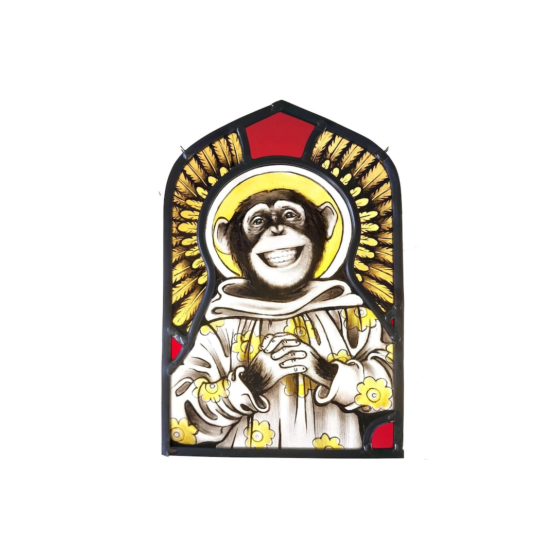 Stained Glass Monkey Angel, Chimp, Chimpanzee Art - Etsy