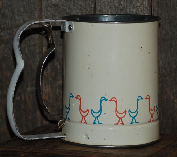 Vintage Androck Kitchen Sifter White With Ducks Geese | Etsy
