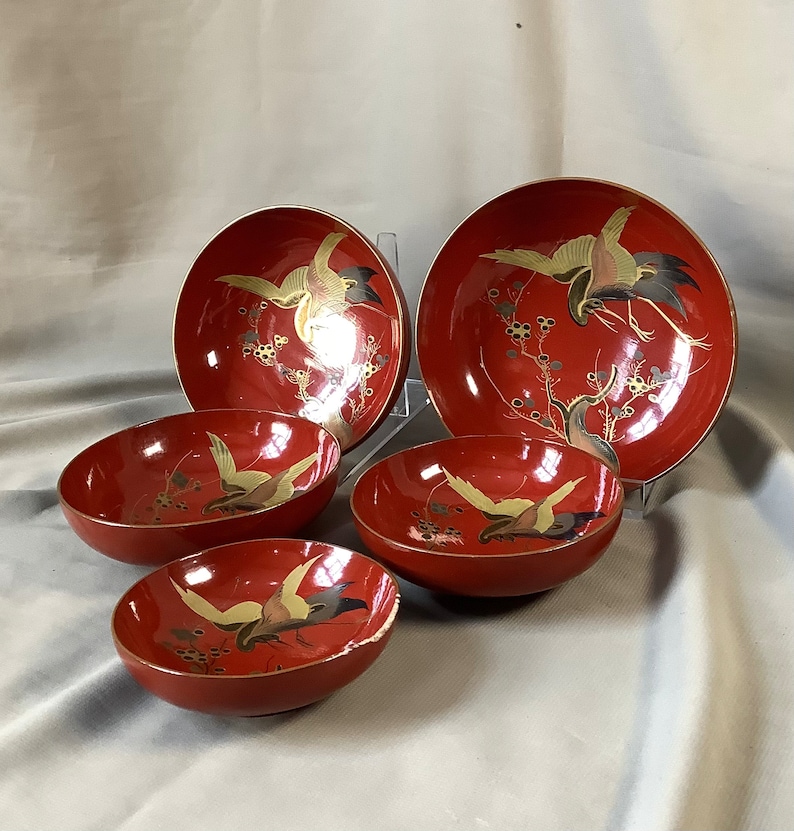 VINTAGE JAPANESE LACQUERWARE - Etsy