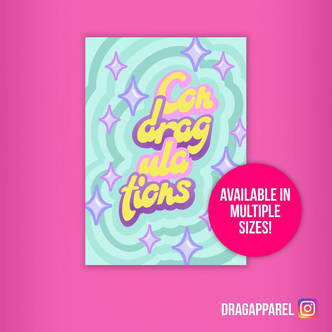 Condragulations - Rupaul’s Drag Race A6, A5, A4, A3 Print, Poster - Etsy