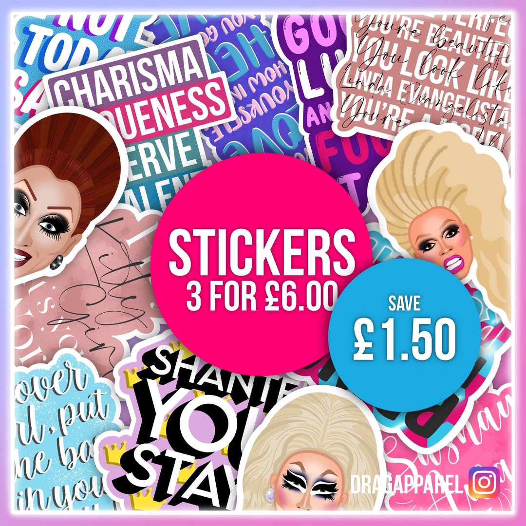 Drag Race Sticker Bundle 3 for 6.00 Rupauls Drag Race, Queer, LGBT ...