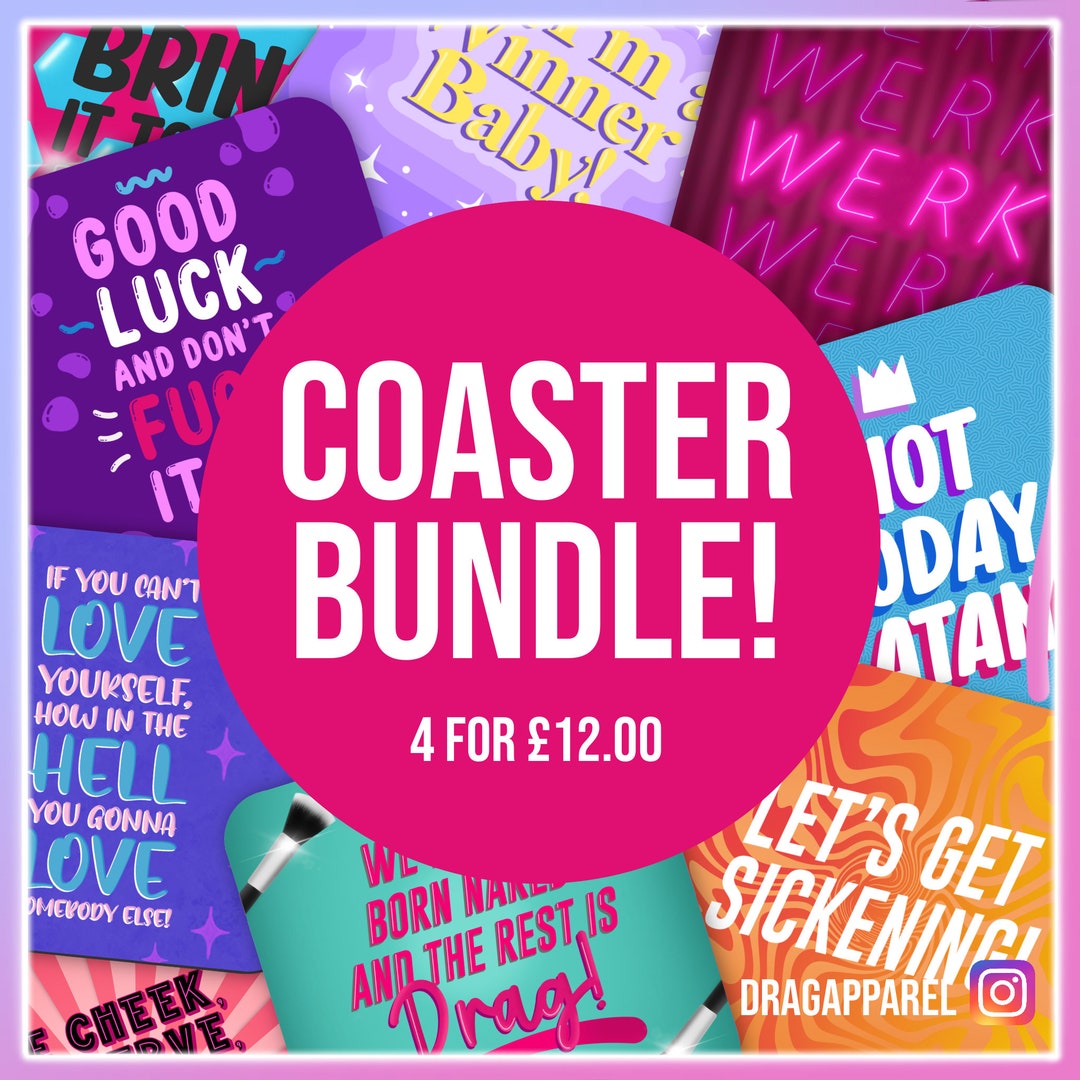 Drag Coaster Bundle - 4 for 12.00 - Rupaul’s Drag Race, Drag Race UK ...