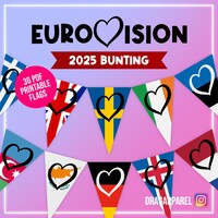 Eurovision 2025 Printable Bunting – Country Flags | Party Decor ...