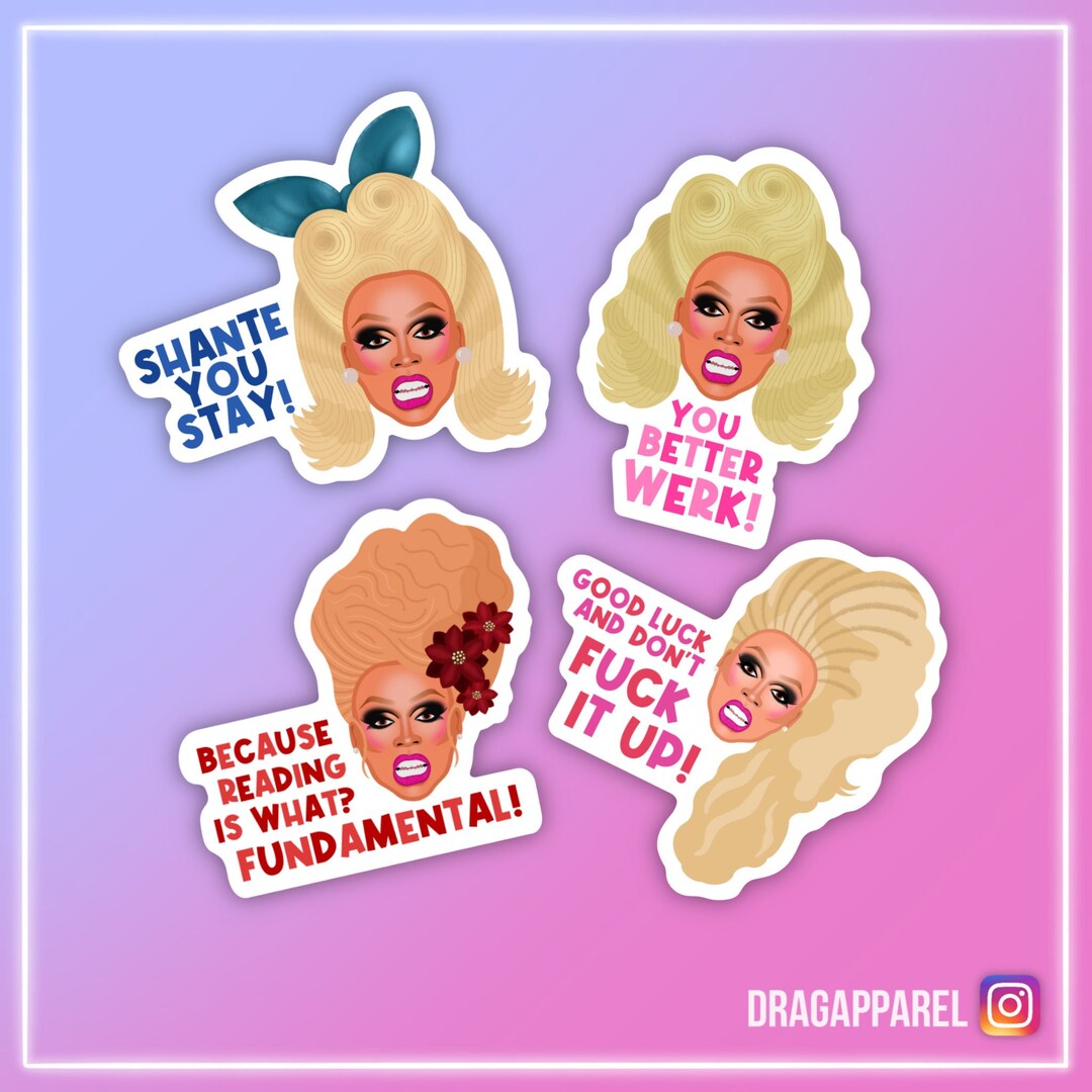 Rupaul Gloss Vinyl Sticker Set - Rupaul's Drag Race, Drag Race UK ...