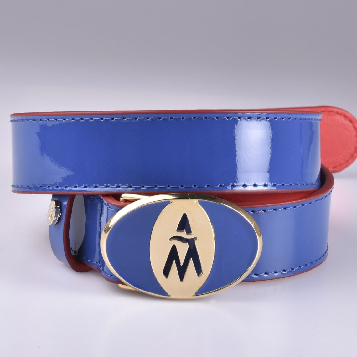 Anna Milan Blue Patent Leather Belt / Patent Leather Belt for - Etsy