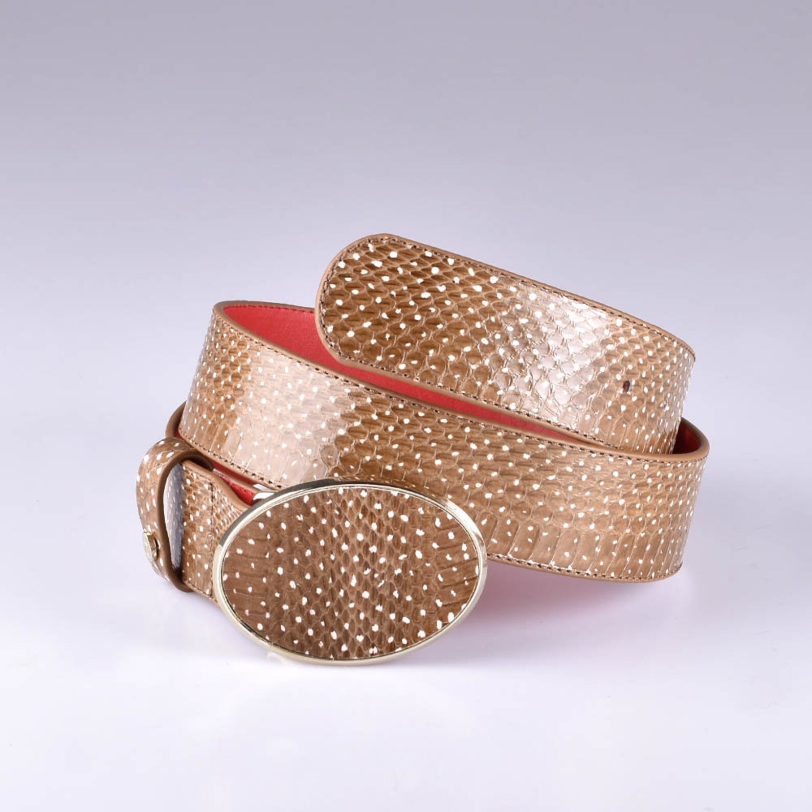 Women's Belt, Python Leather, Belt Width 1,37 Inch, Exclusive Limited ...