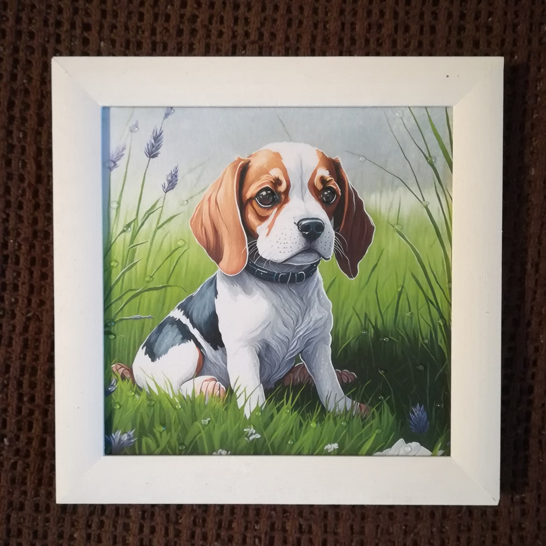 Beagle Puppy Poster in the Rain - Etsy