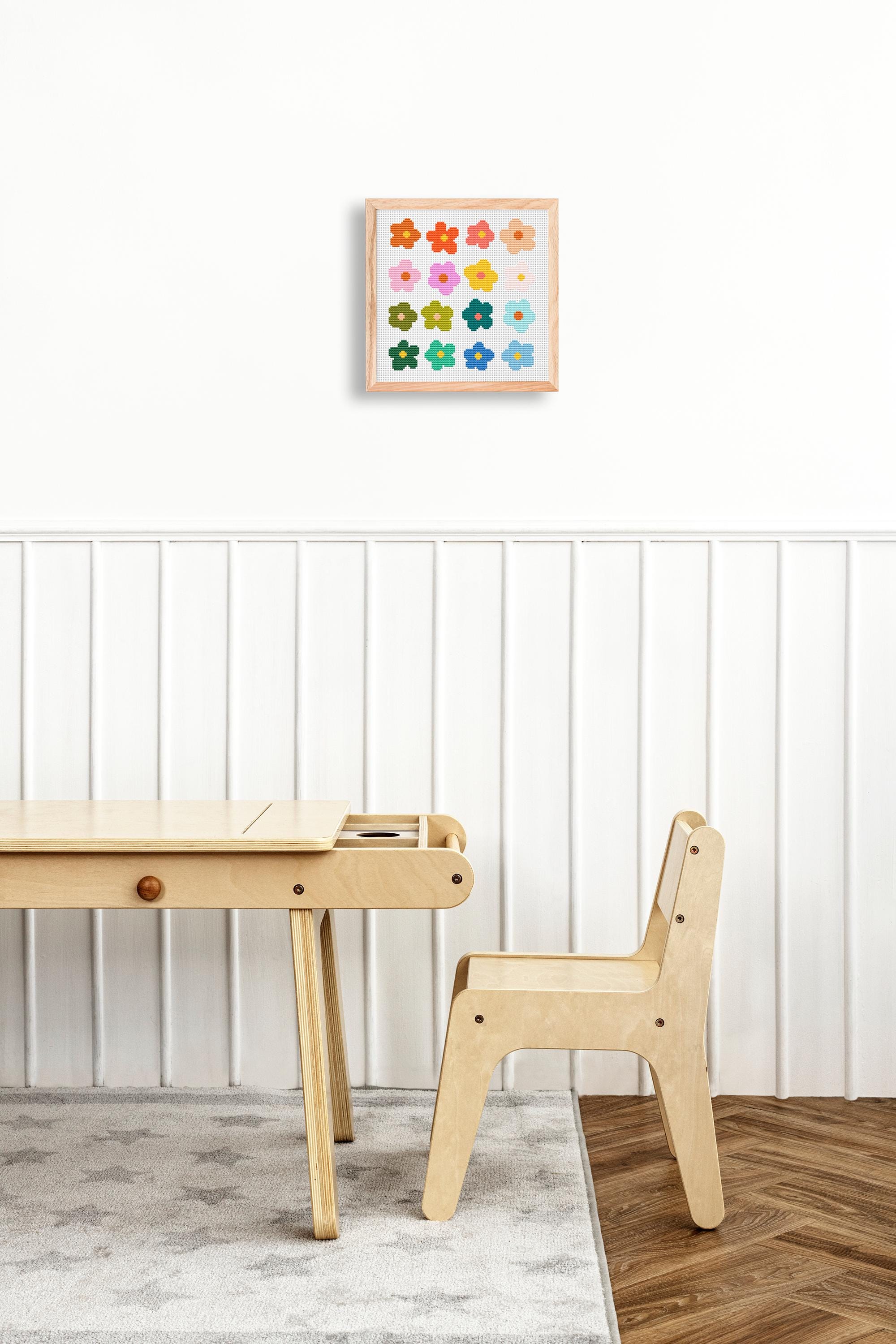 Colorful Flowers Cross Stitch Pattern, Trendy Botanical Cross Stitch ...