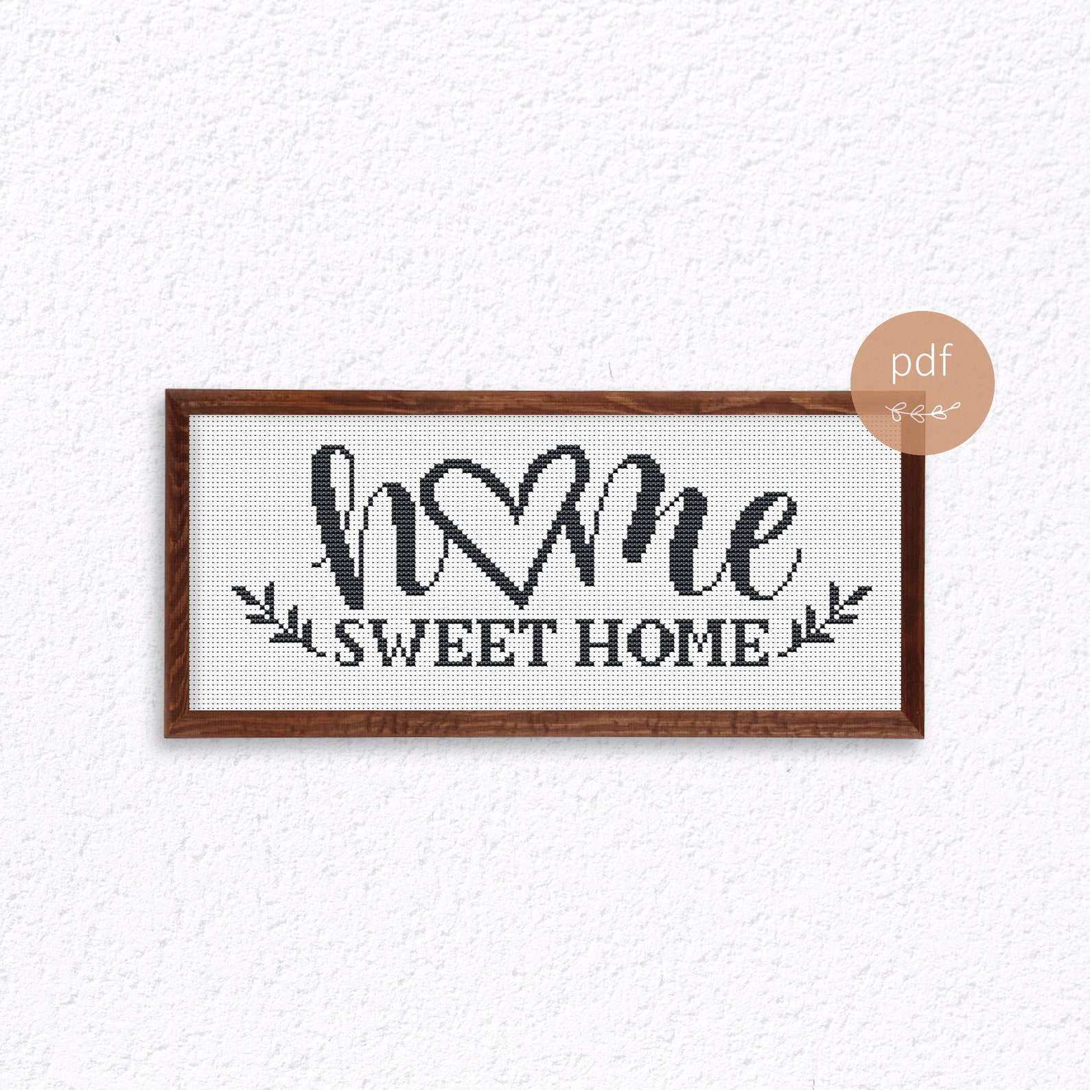 Home Sweet Home Cross Stitch Pattern, Quote Cross Stitch PDF, Farmhouse ...