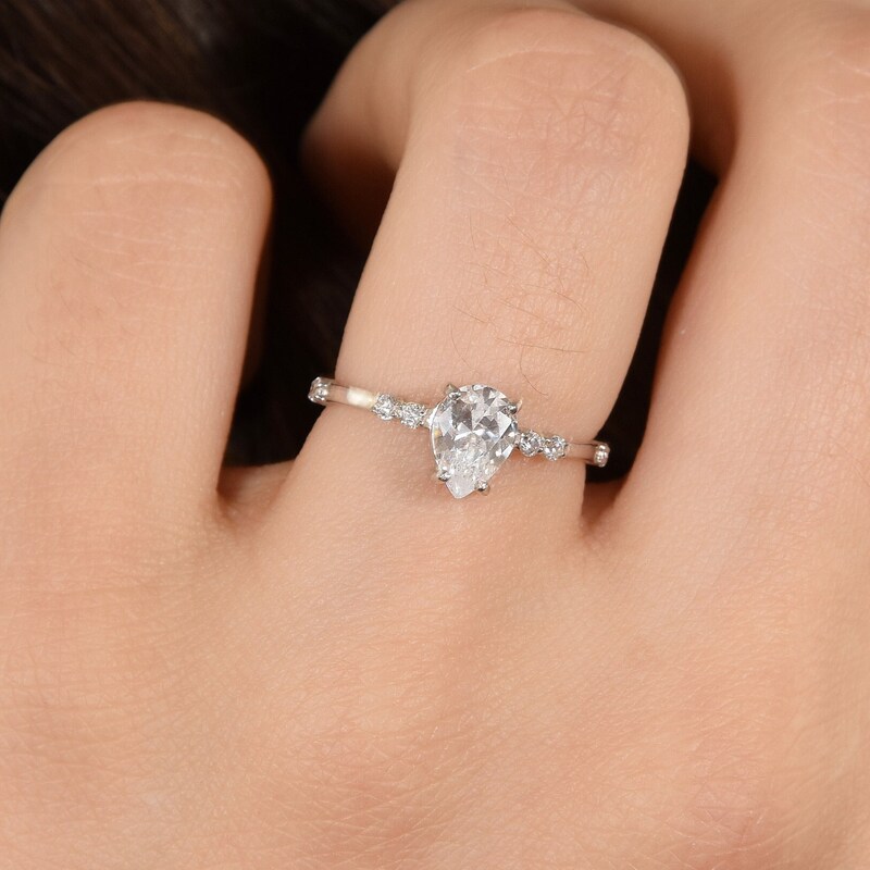 Pear Engagement Ring - Etsy