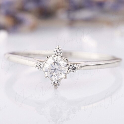 925 Sterling Silver Simple & Dainty Art Deco Promise Ring for | Etsy