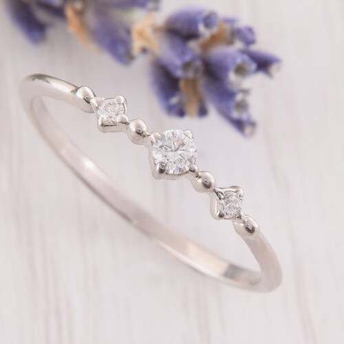 Small Minimalist Womens Silver Ring Delicate Promise Ring - Etsy