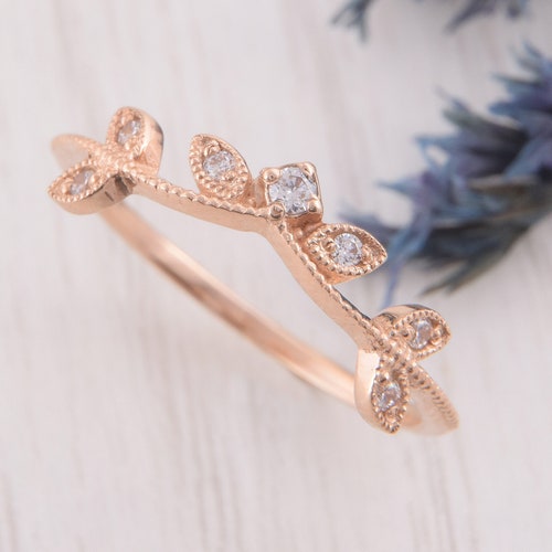 Womens Ruby Wedding Band Rose Gold Eternity Wedding Band | Etsy