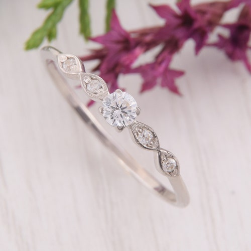 Small Minimalist Womens Silver Ring Delicate Promise Ring - Etsy
