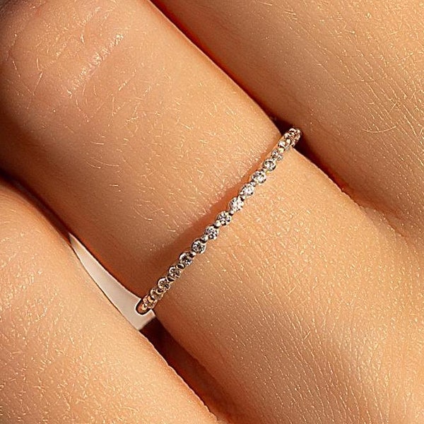 Gold Thin Cz Eternity - Etsy UK