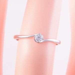 Simple Womens Silver Promise Ring With White Cubic Zirconia - Etsy