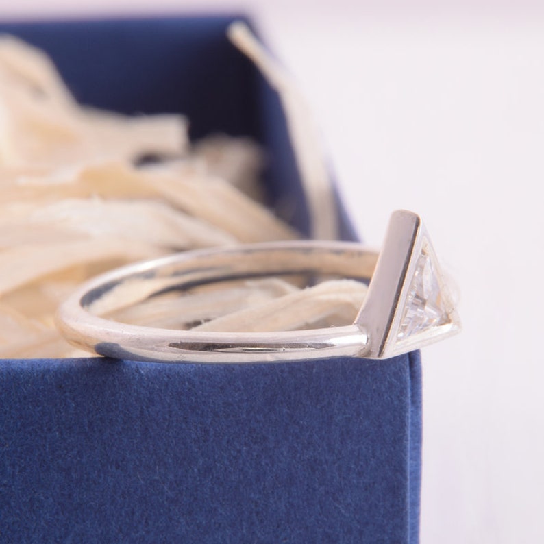 Unique Womens Promise Ring Triangle Ring Simple Dainty | Etsy